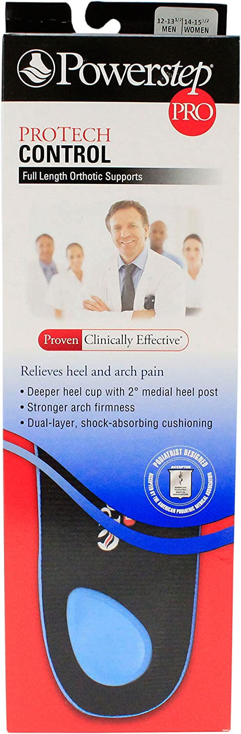 Powerstep SIZE I/J Protech CONTROL Full Length Orthotics M: 12 – 13 (E ...