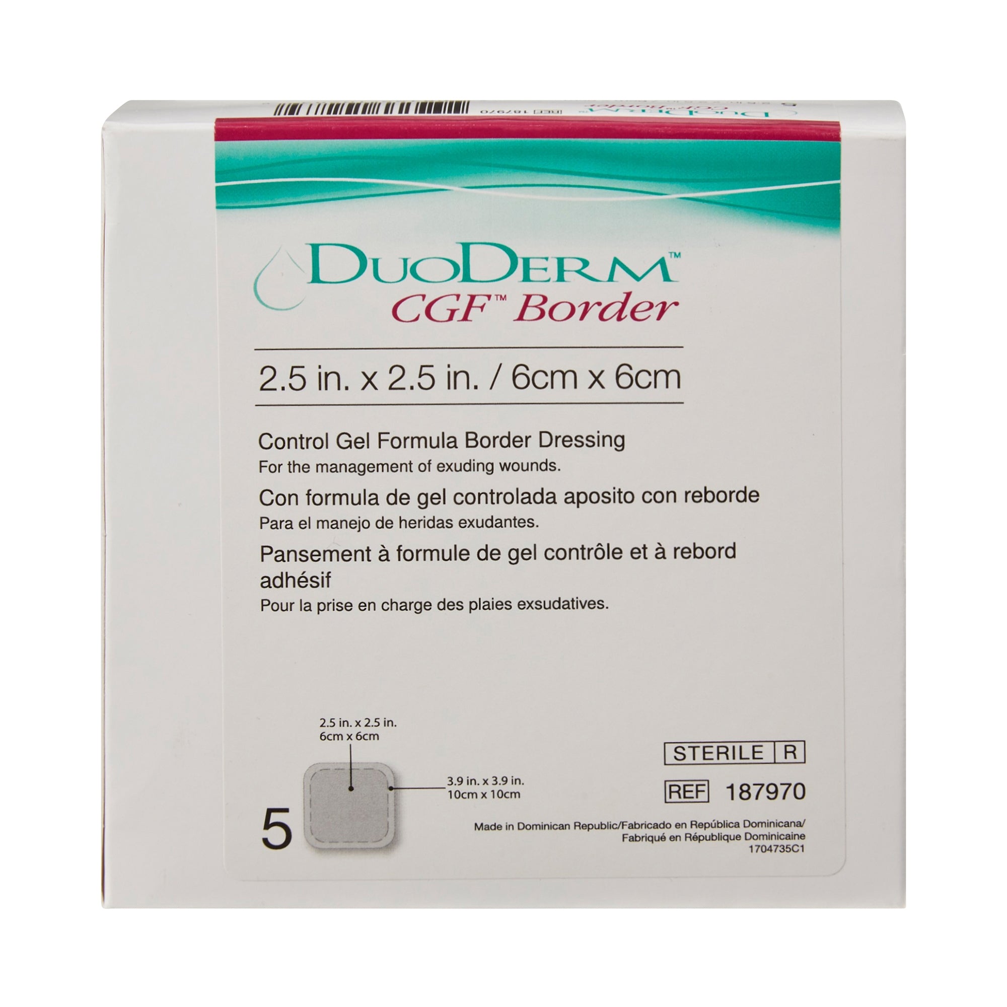 Convatec 187970 Duoderm CGF Border Dressing 2 1/2 in. x 2 1/2 in. Ster ...